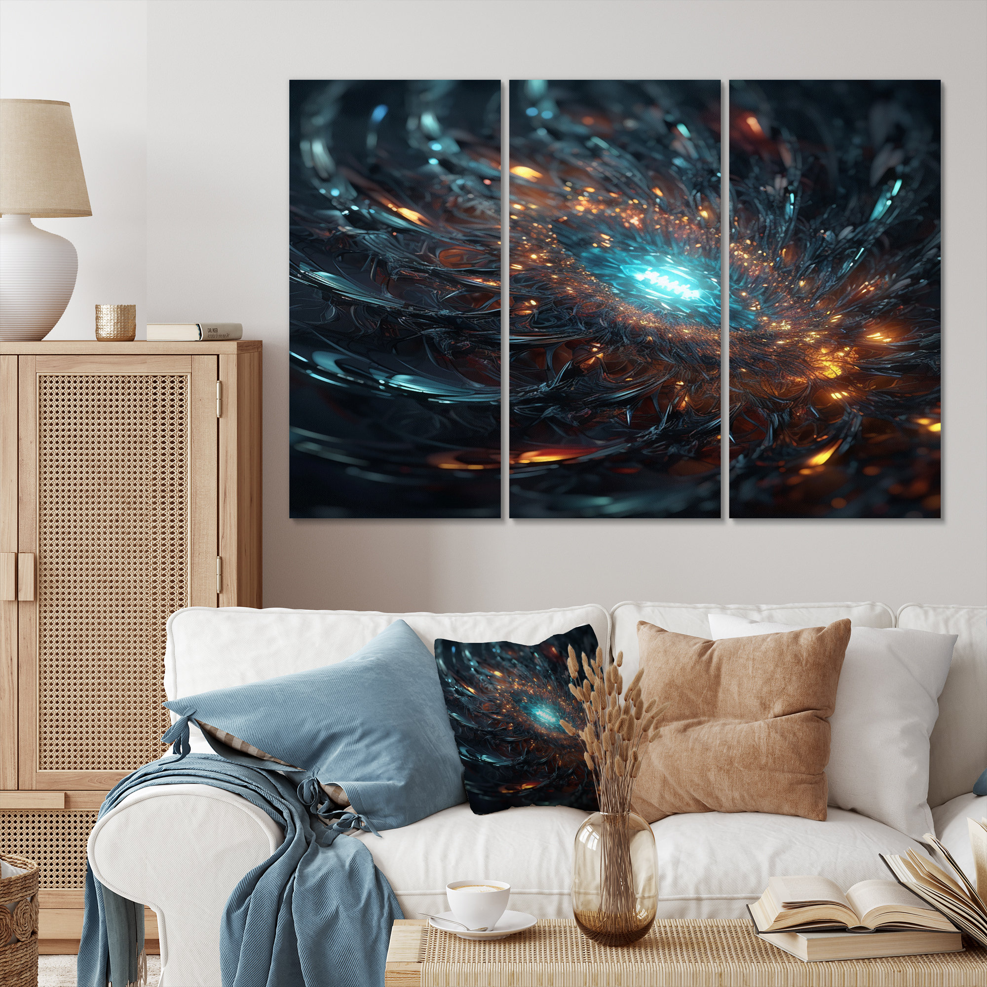 Design Art Interstellar Infinity Matrix - Space Wall Art Living Room ...