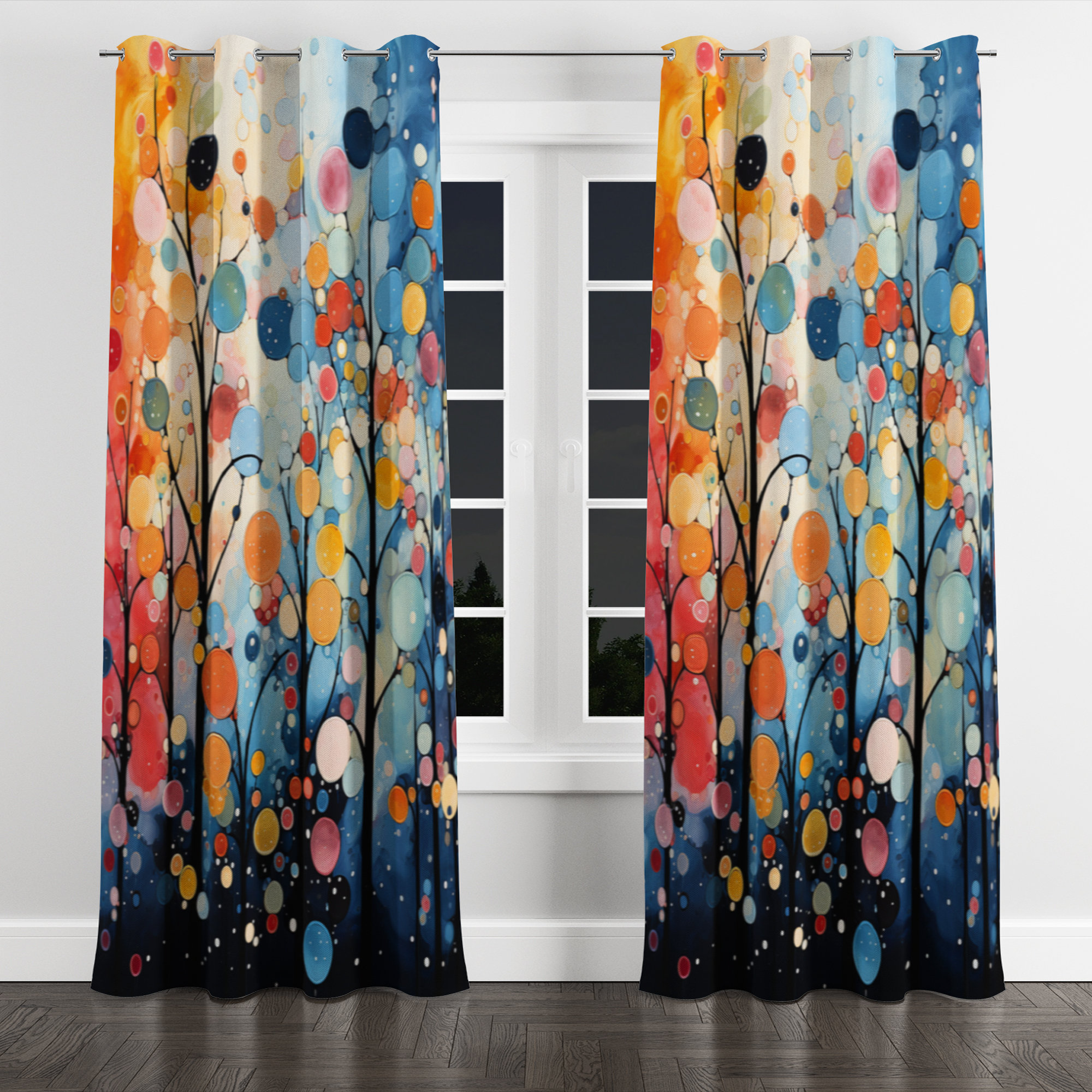 East Urban Home Avanthi - Mid-Century Grommet Curtain - Velvet Room ...