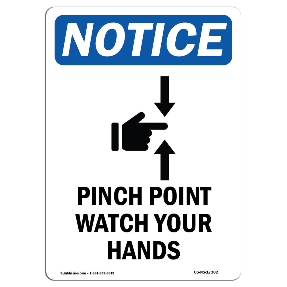 SignMission Pinch Point Watch Your Hands Sign with Symbol | Wayfair