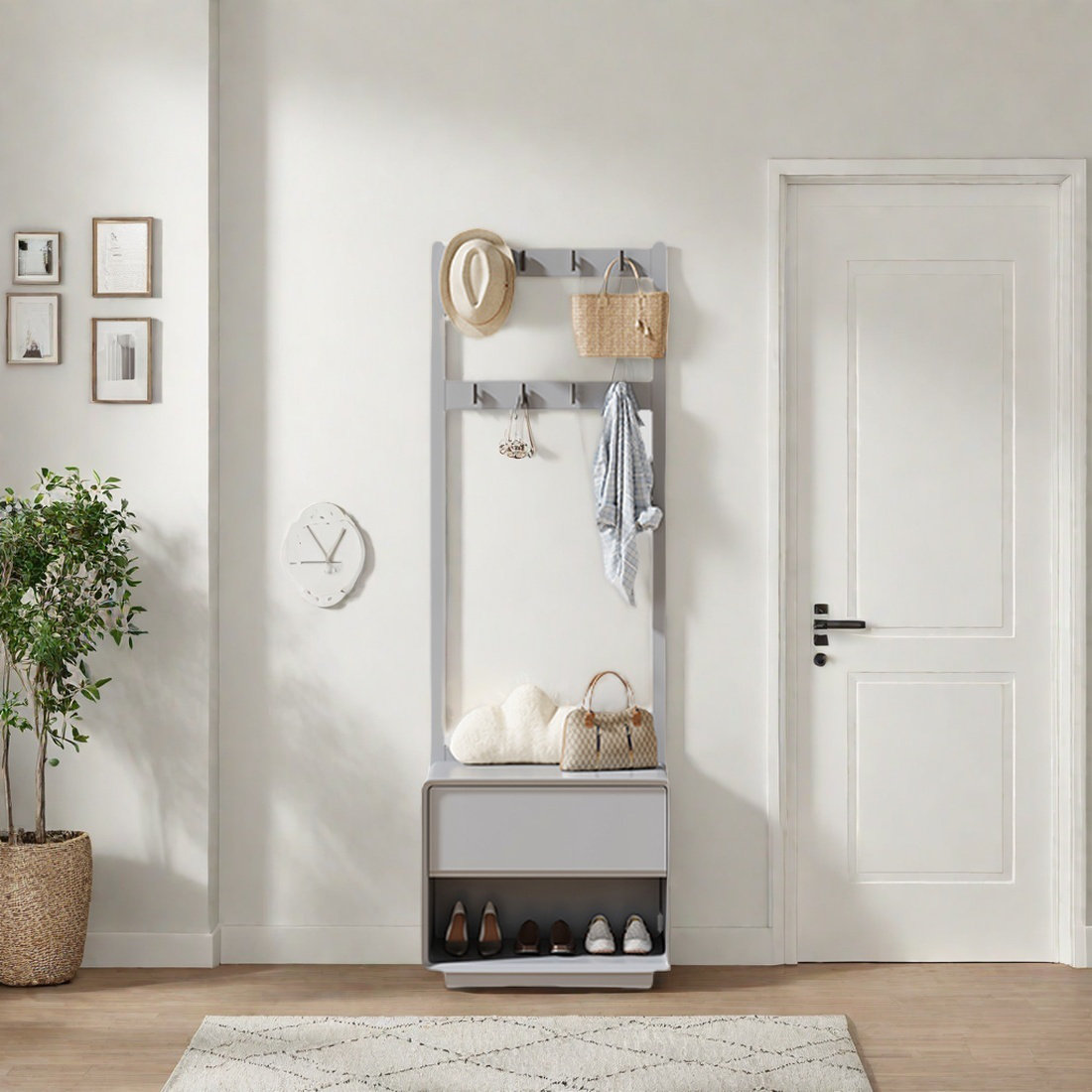 Elegant Home Furnishings.s Solid Pine Hall Tree with Hidden Handles ...