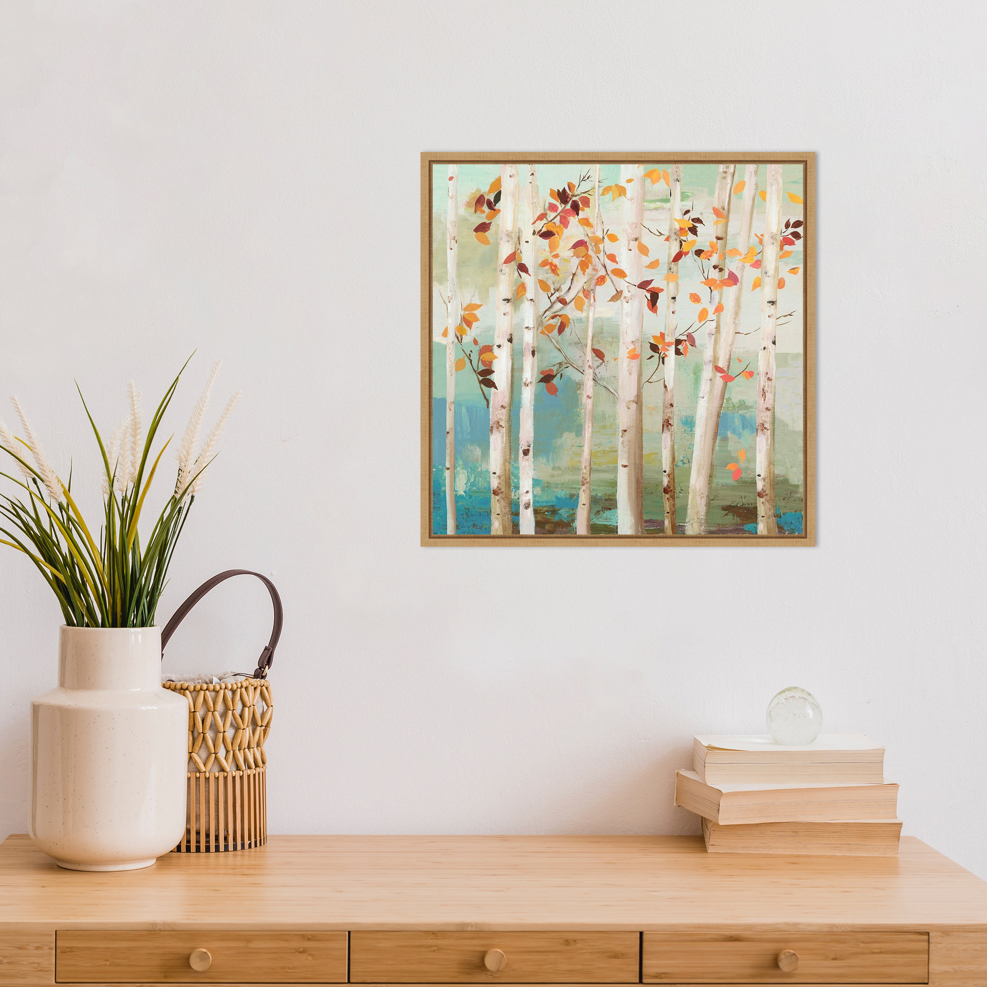 Red Barrel Studio® Fall Birch Trees by Allison Pearce - Floater Frame ...