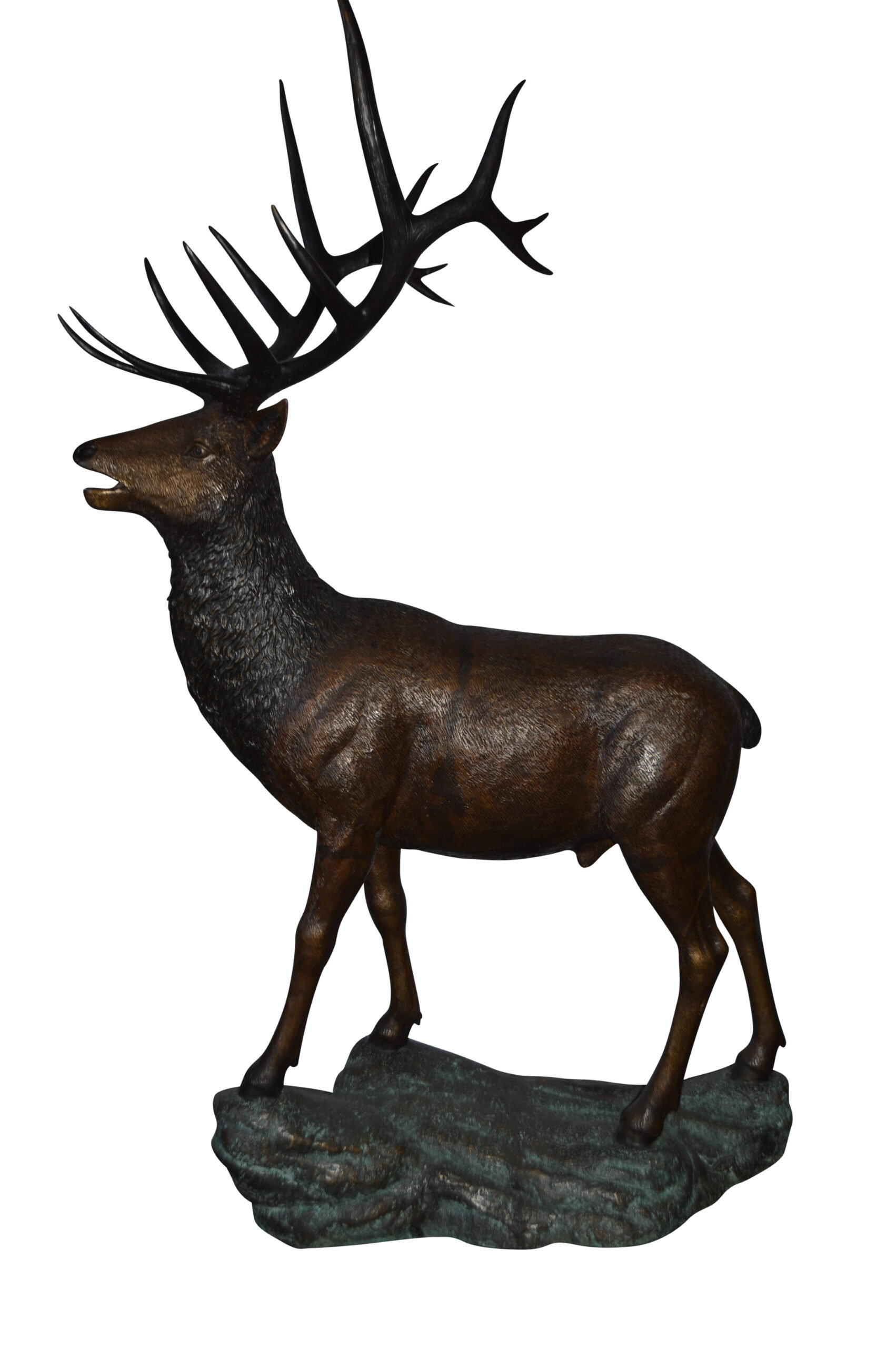 Loon Peak® Life-Size Nave Standing Elk Bronze Statue, Hand-Cast ...