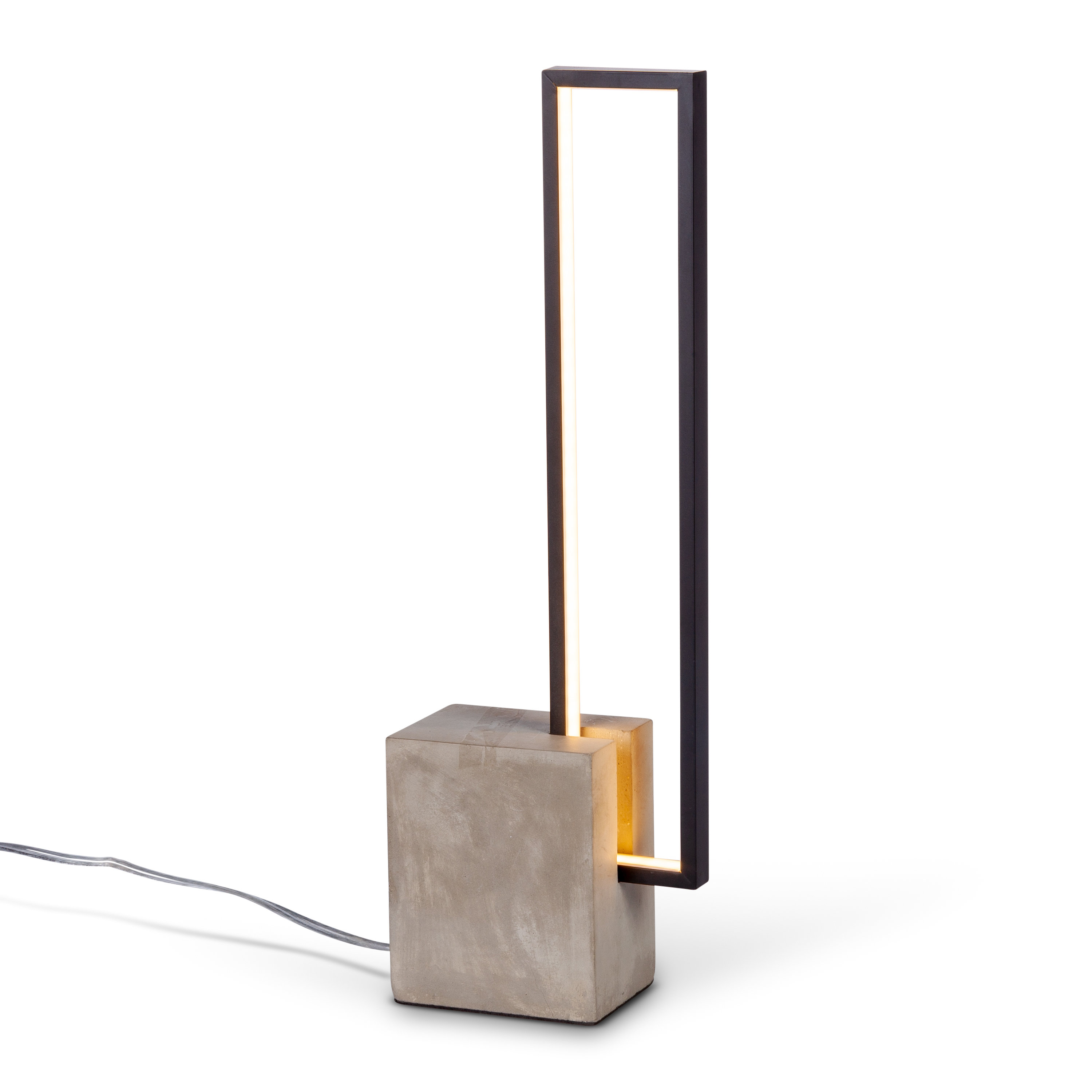 Wrought Studio Tall Black Modern Rectangle Shape Electric Table Lamp ...