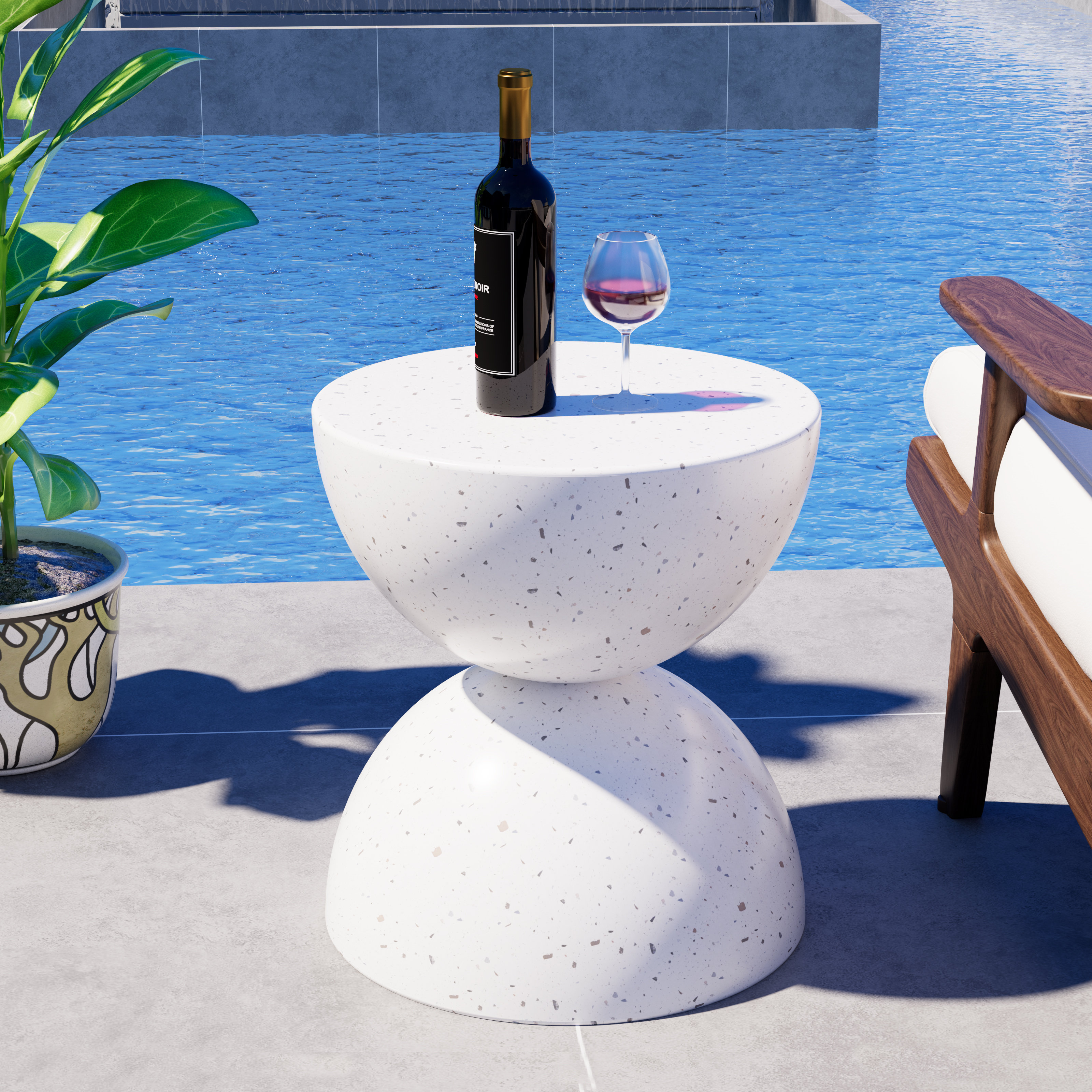 Wrought Studio™ Concrete side table Indoors & Outdoors Patio Table ...