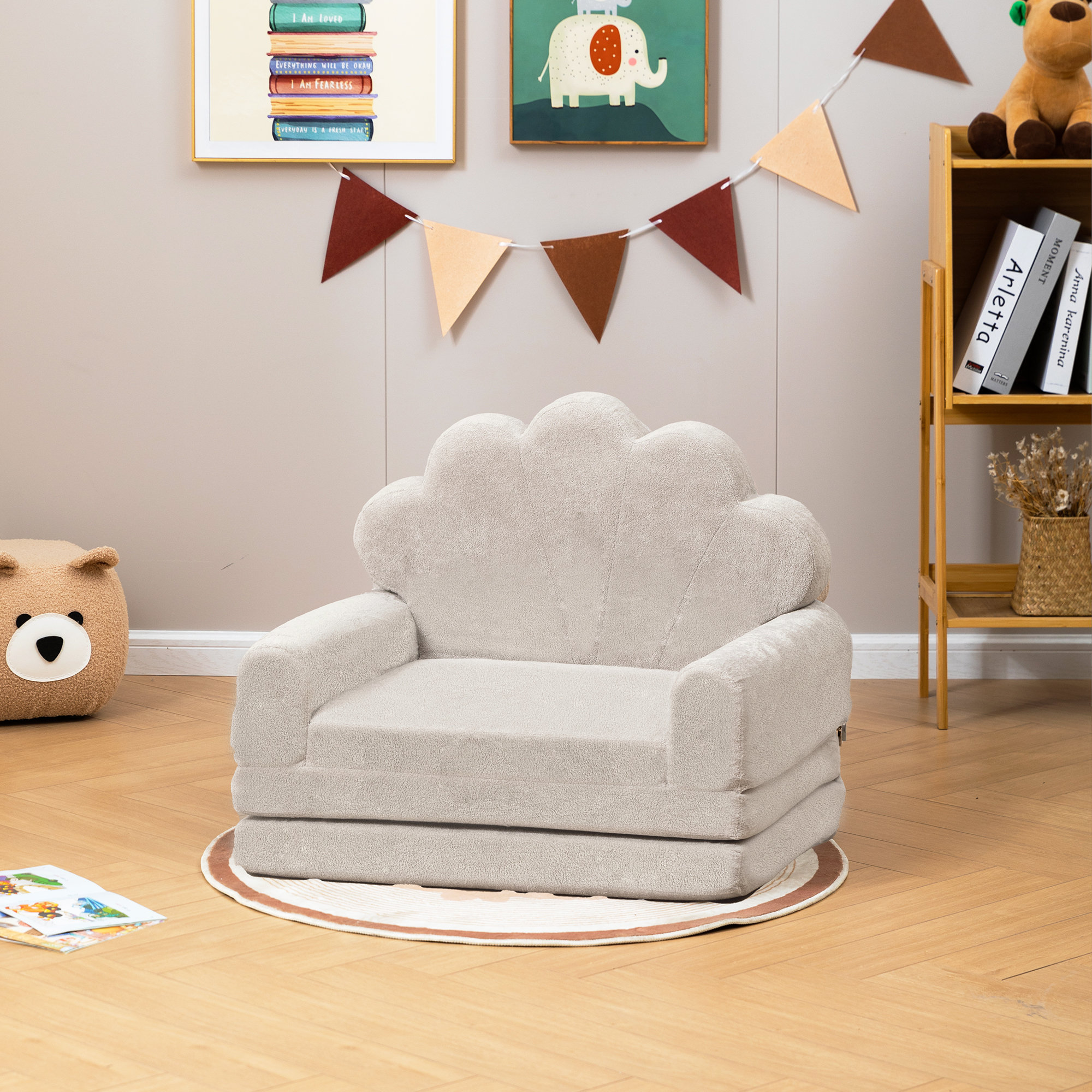 Harriet Bee Kids Chairs for Toddler,Flip-Out 2-in-1 Convertible Chair ...