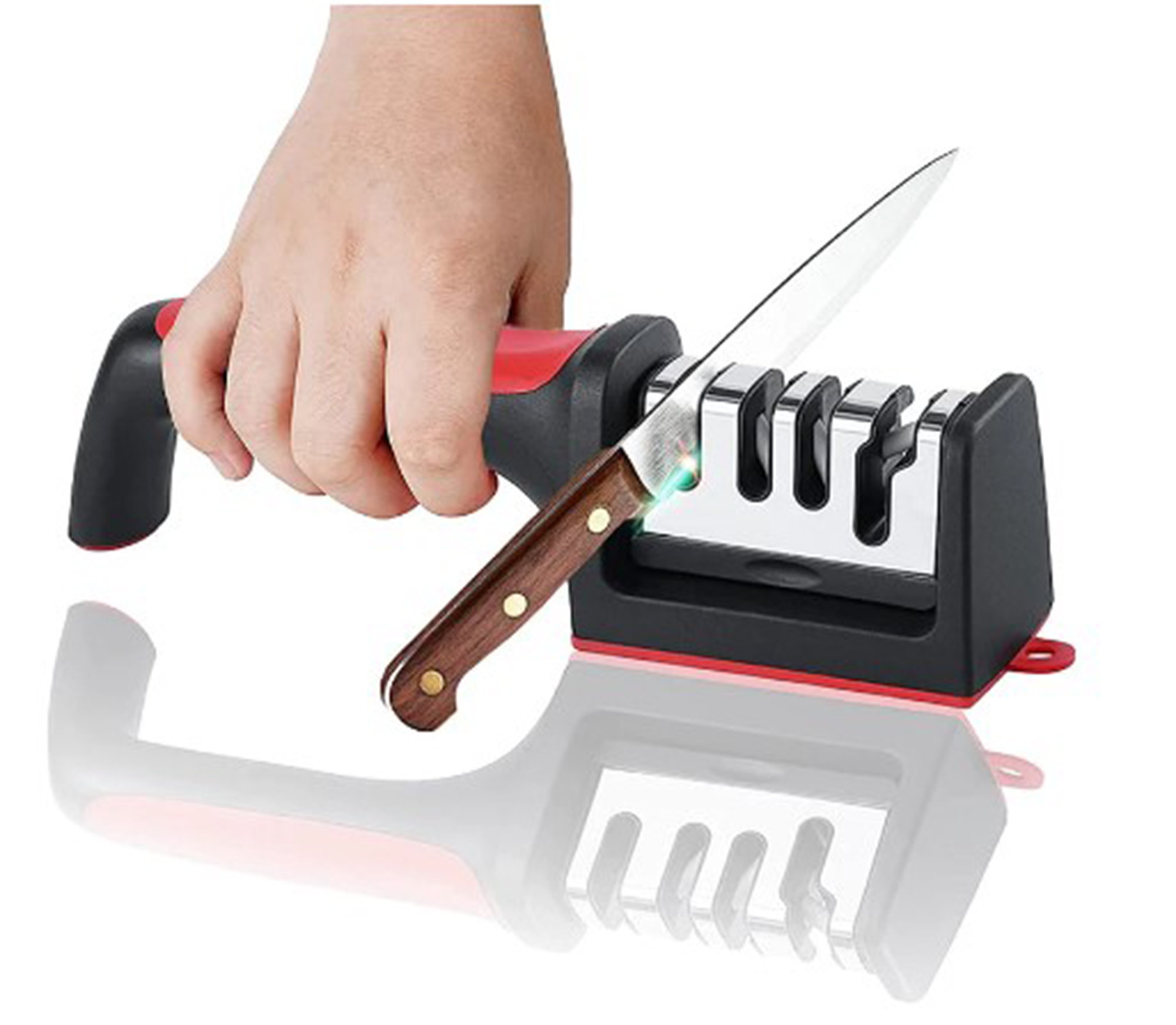 Design Inn Aiguiseur de couteaux de cuisine professionnel à 4 étapes - Pierre d'affûtage en ...