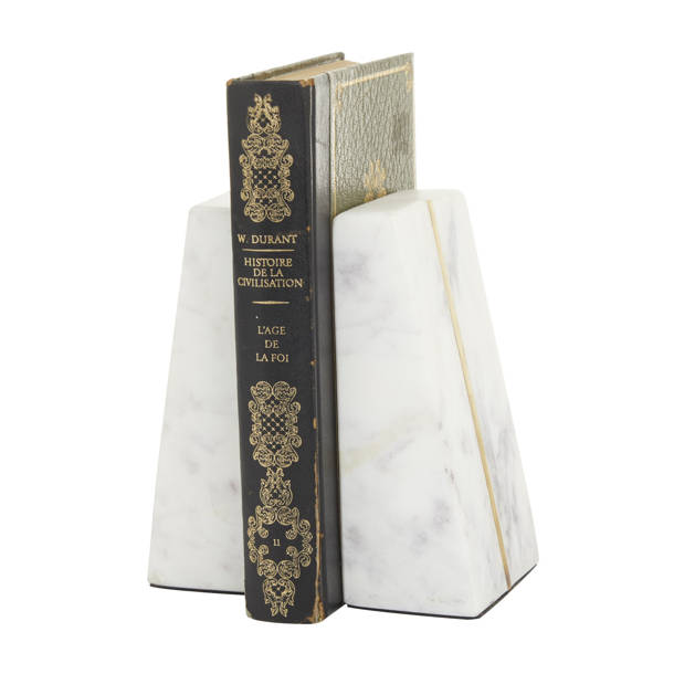 CosmoLiving By Cosmopolitan Glam Marble Non-Skid Bookends | Wayfair