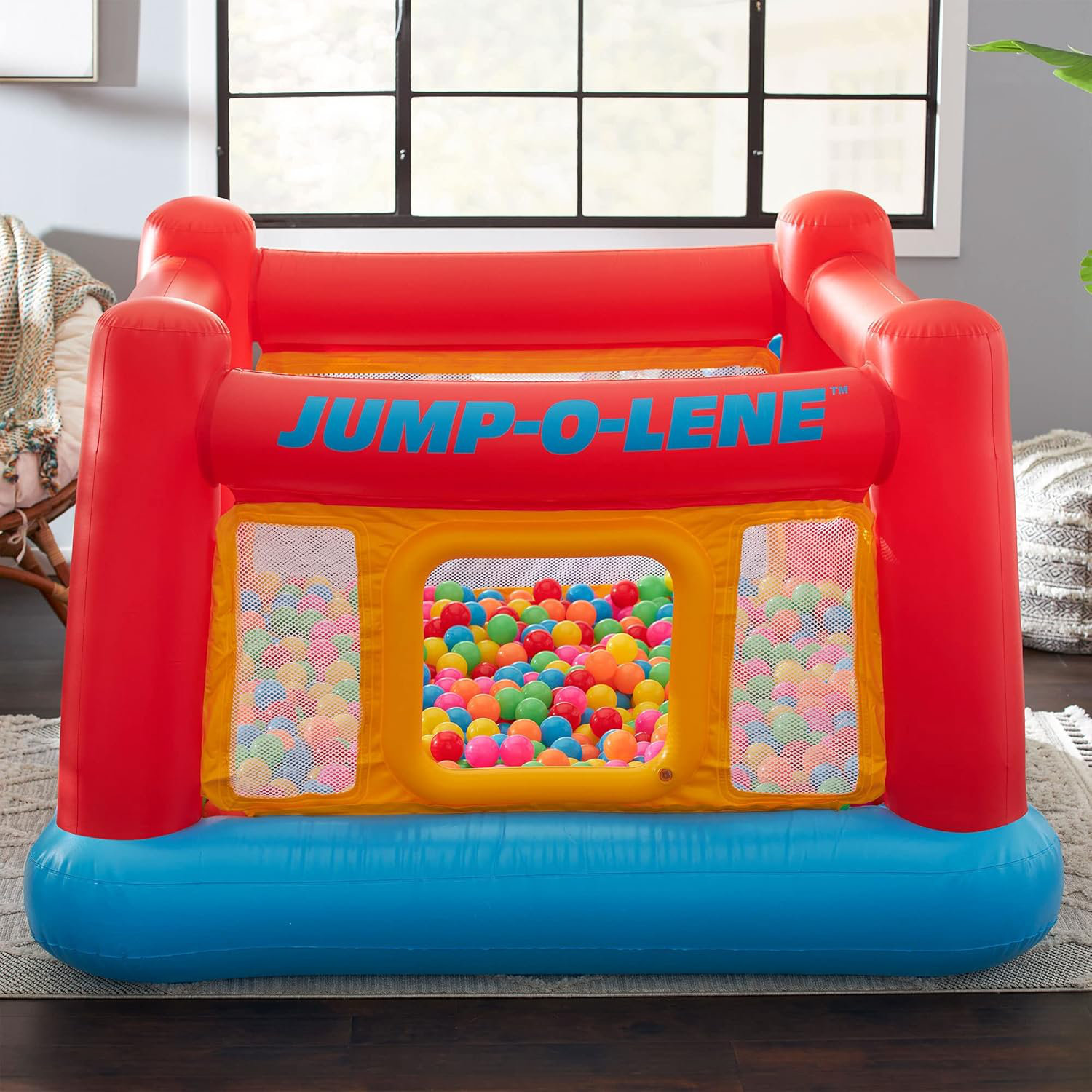 Intex Inflatable Jump-O-Lene Trampoline Bounce House with Crawl-Thru ...