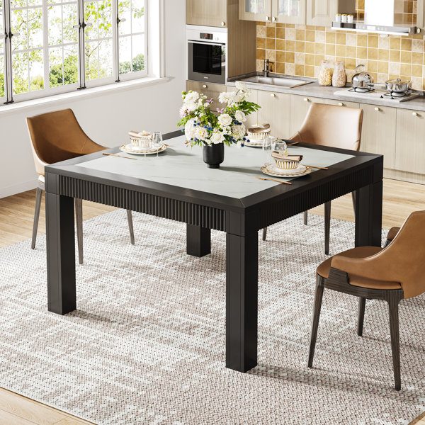 Ebern Designs 47-Inch Faux Marble Square Dining Table | Wayfair