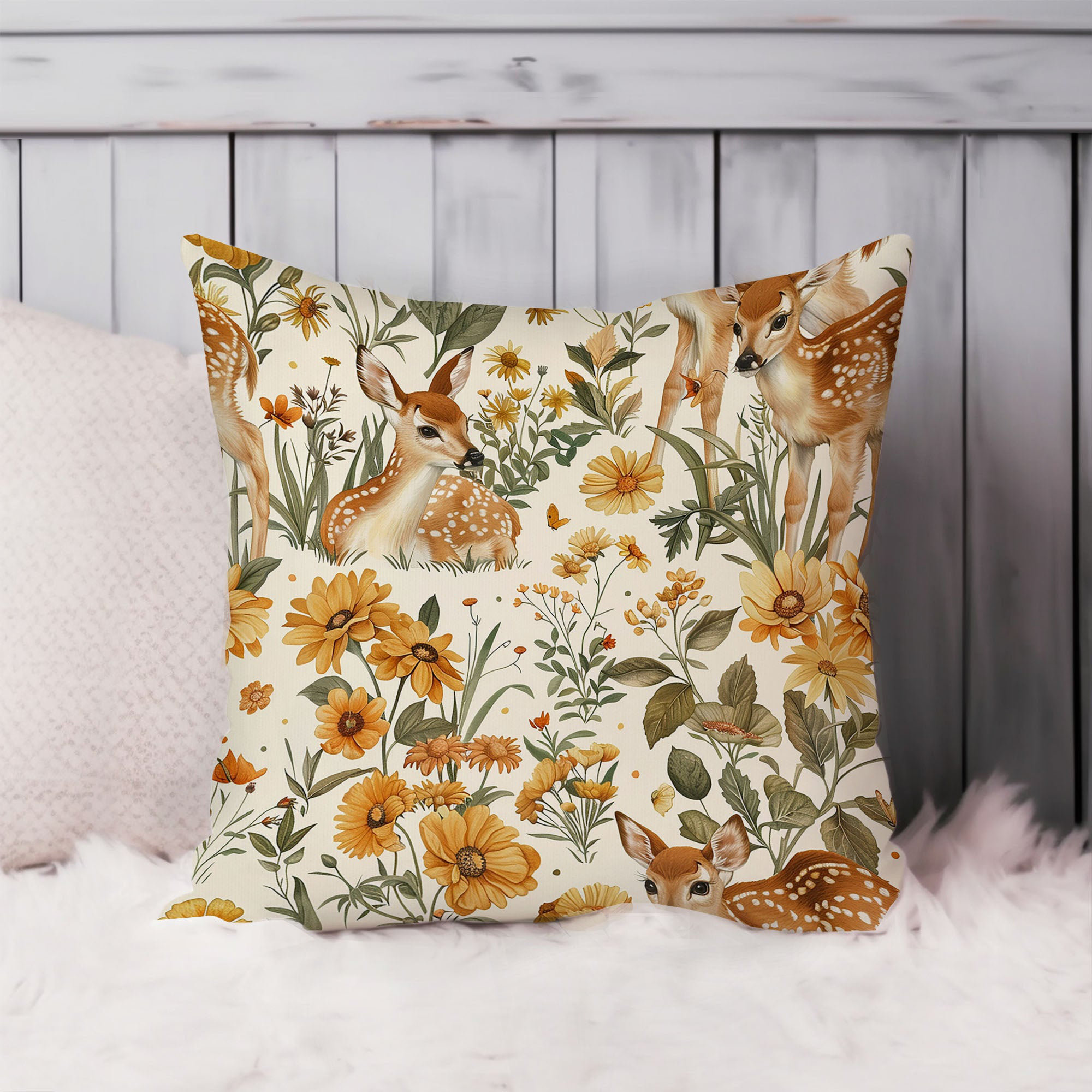 Ethan Taylor Animals Deer Pattern III Farm Animals Pillow Cover | Wayfair