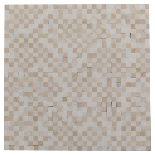 The Tile Square Cream and White Grid Mosaic Wall & Floor Tile | Perigold