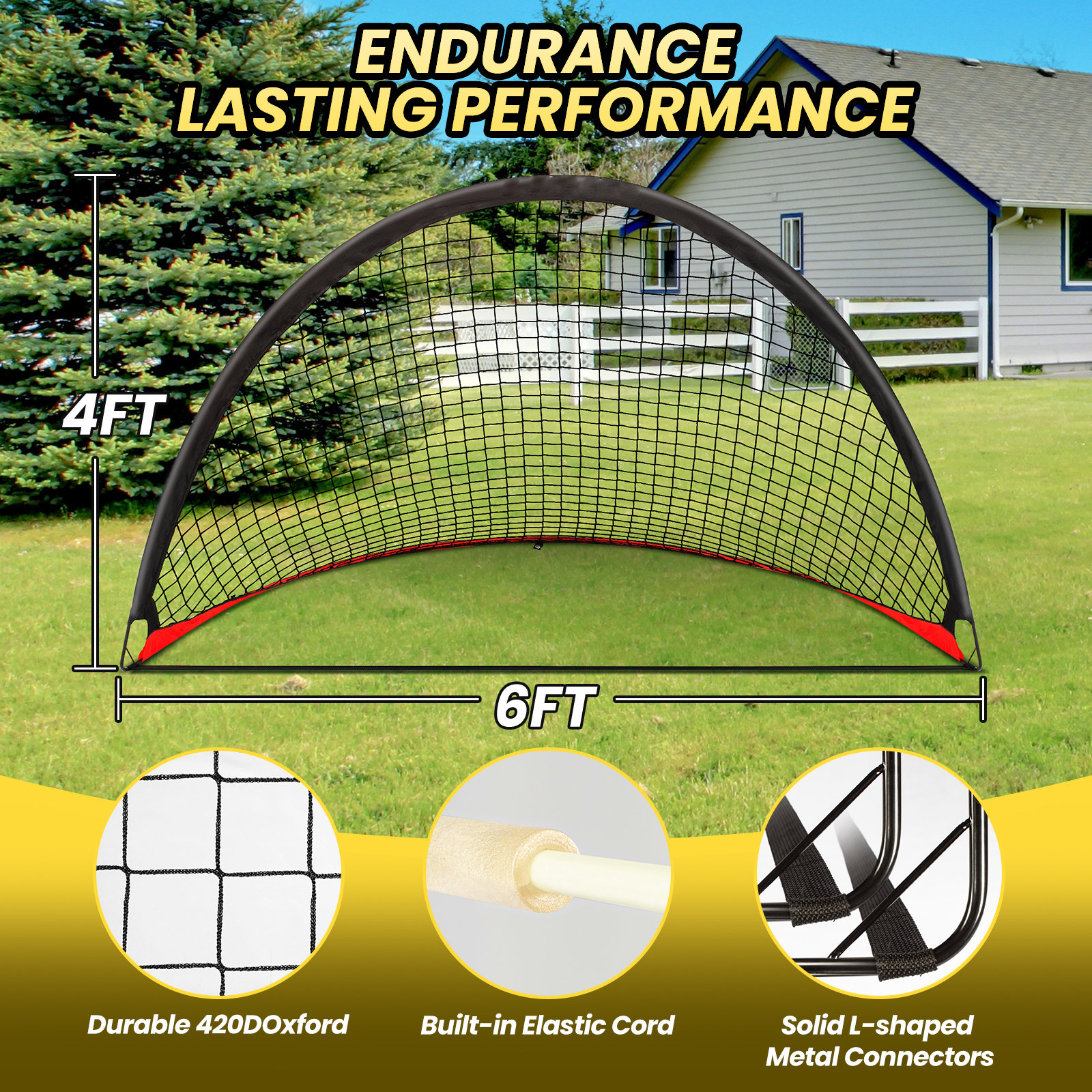 ECOSUB Kids Soccer Goal For Backyard Set - 2 Set Of 6X4 Ft Toddler ...