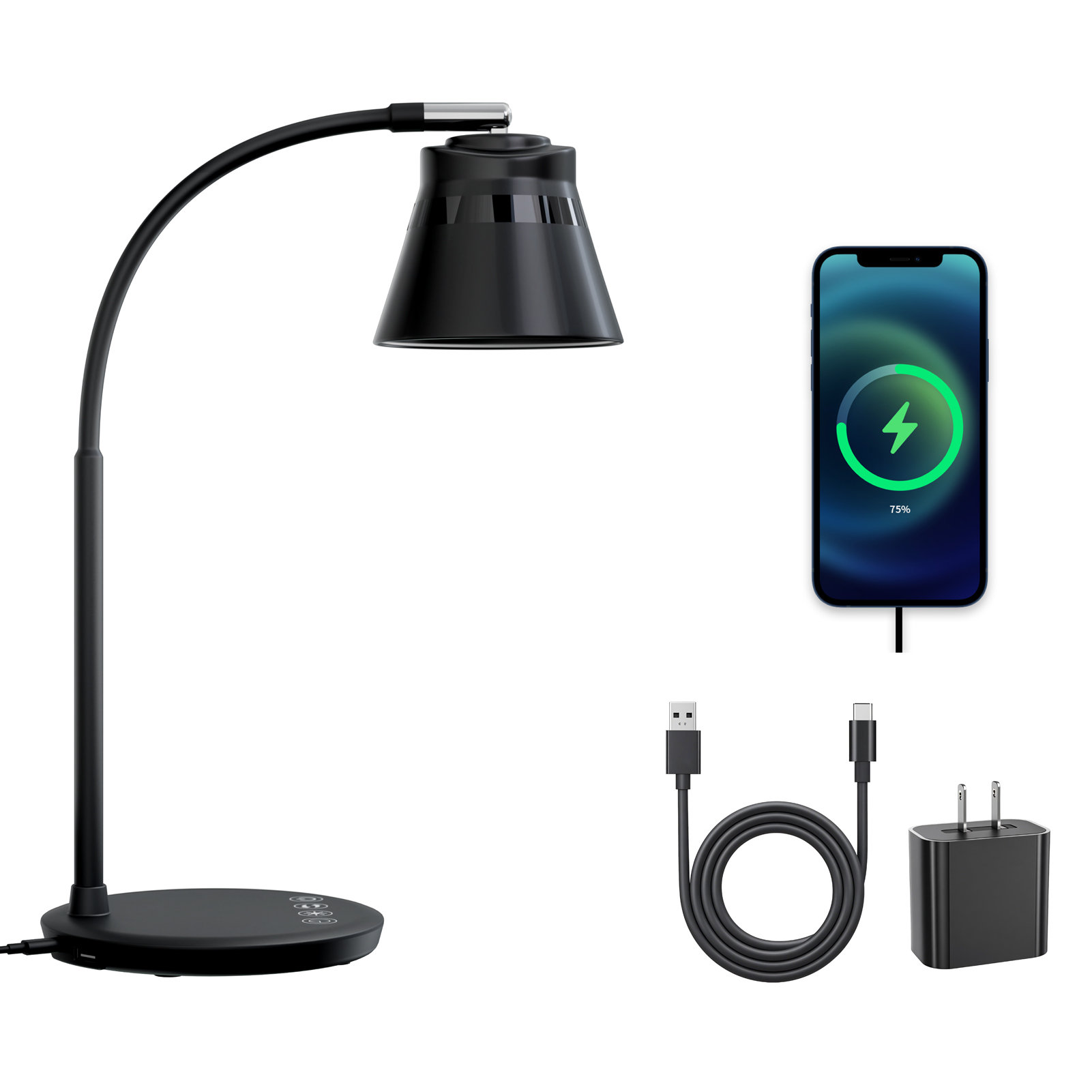 Ebern Designs 18'' Led Small Desk Lamp With Usb Charging Port, 650 ...
