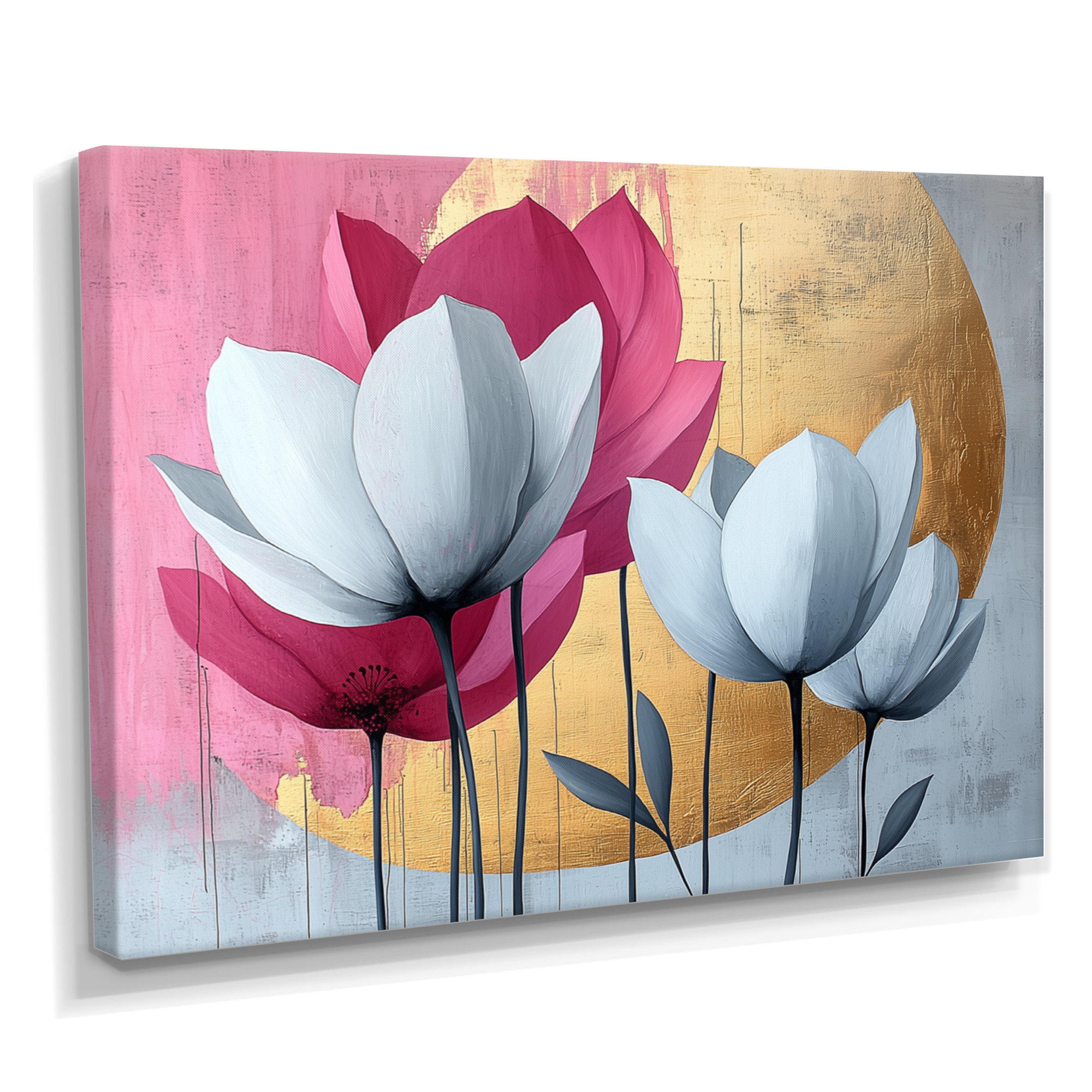 House of Hampton® Golden Lotus Flowers Pure Form V - Lotus Wall Art ...