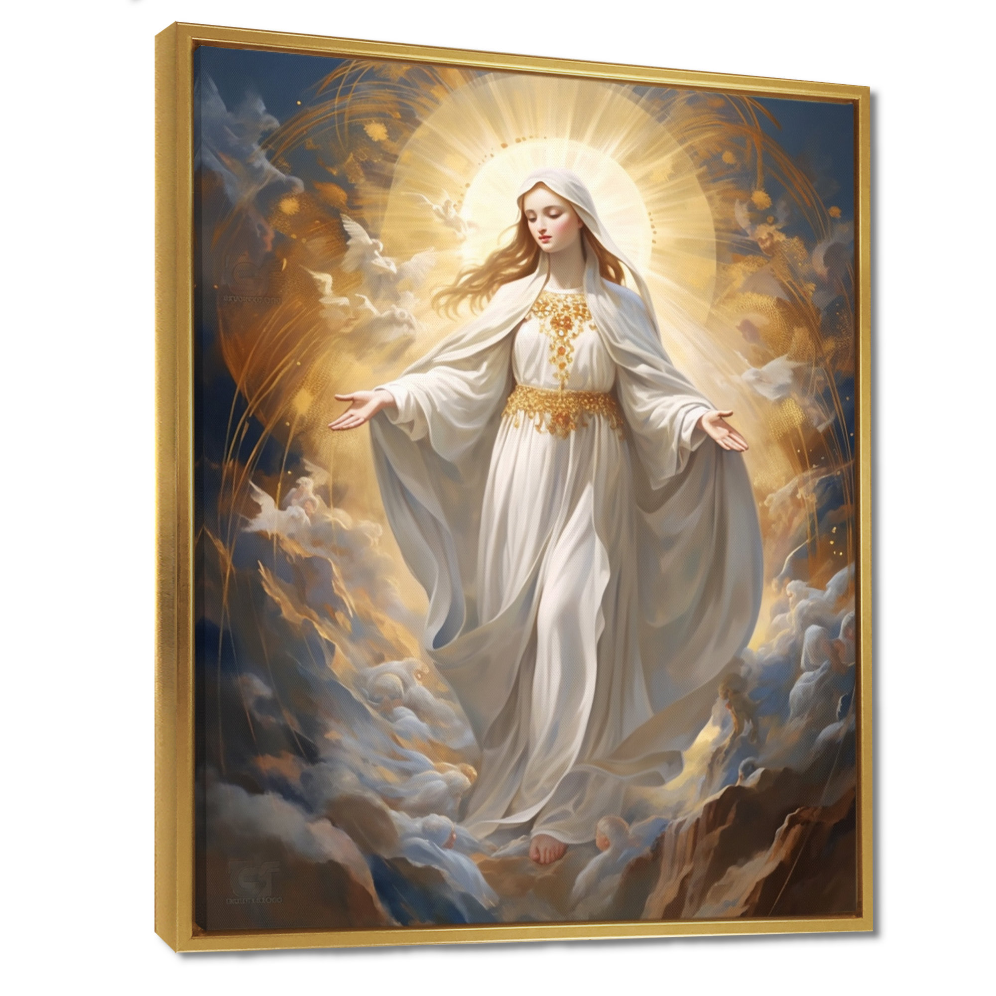 Design Art The Apparition Of Virgin Mary Bright White Light ...