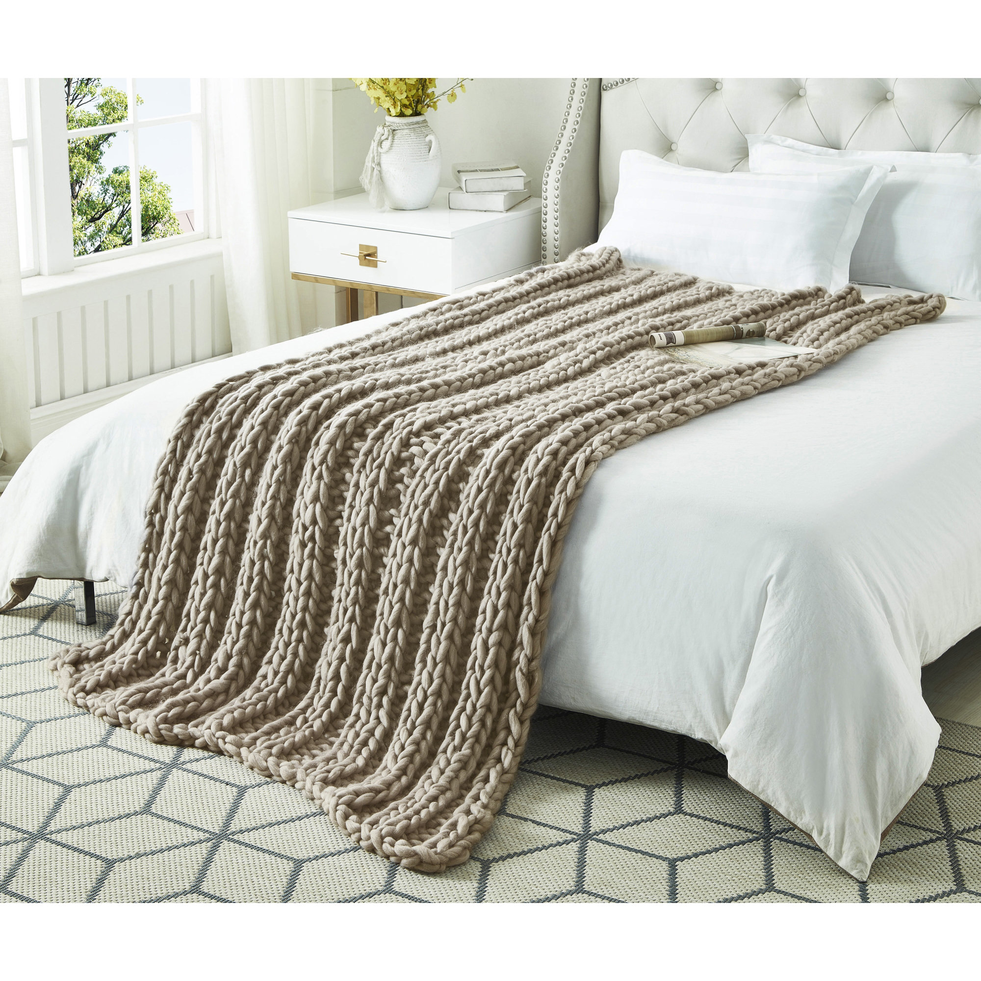 Cozy Tyme Keon Channel Comfortable Knit Throw For Bedroom & Reviews ...