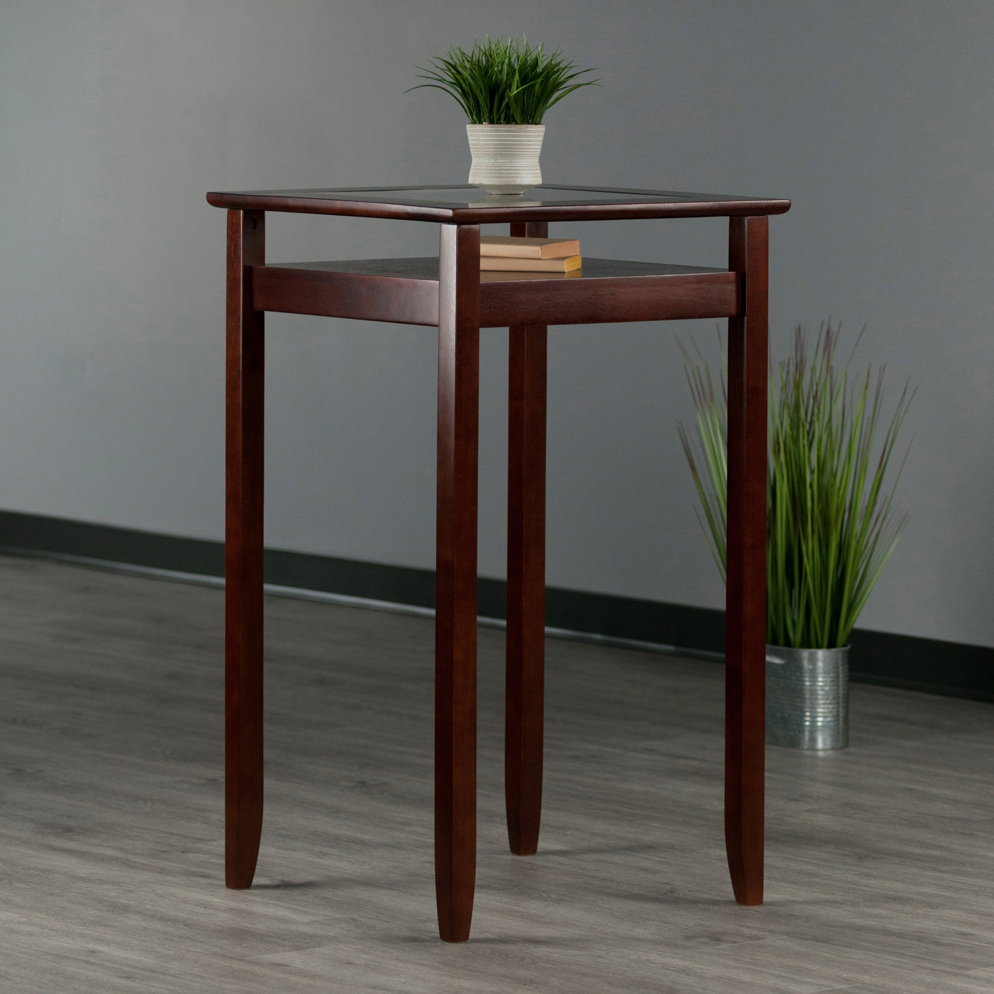 Red Barrel Studio® Glass Top End Table with Storage | Wayfair