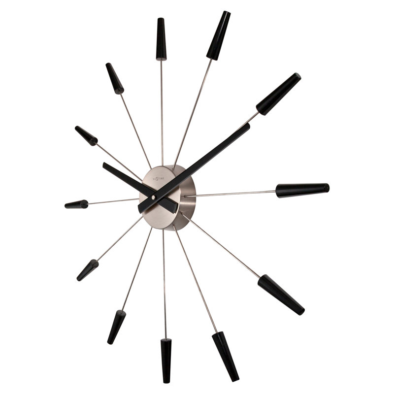NeXtime Black Plug Inn Metallic Wall Clock | Wayfair