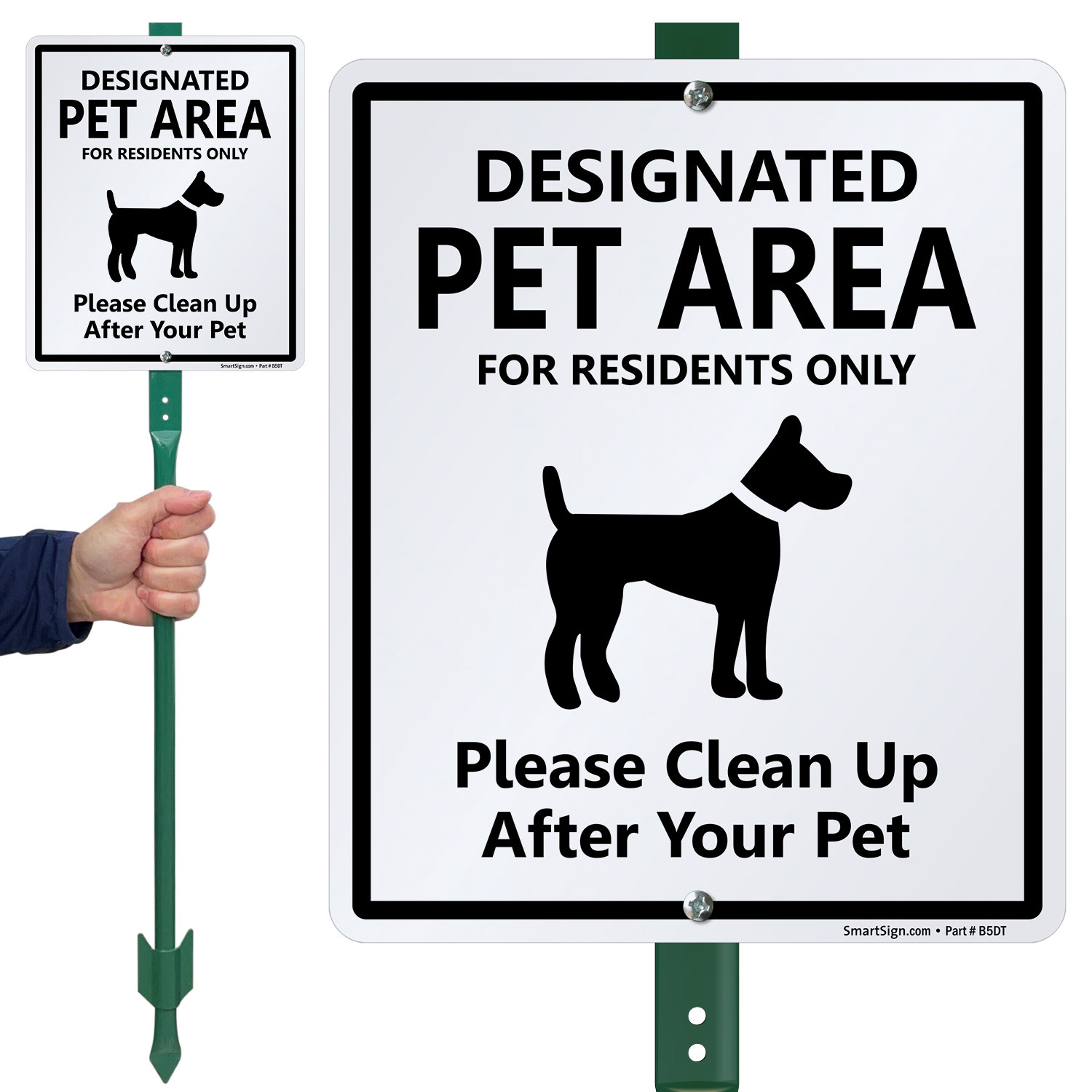 SmartSign Designated Pet Area for Residents Only, Please Clean up After ...