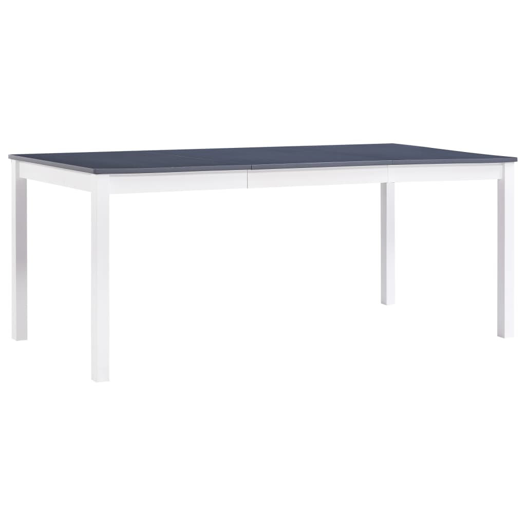 Latitude Run® Dining Table White And Grey Pinewood Large Durable Dining ...