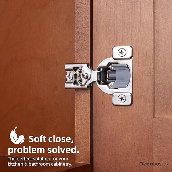 Decobasics 4 Pack 1/2 Self Closing Face Frame Cabinet Hinges Brushed ...