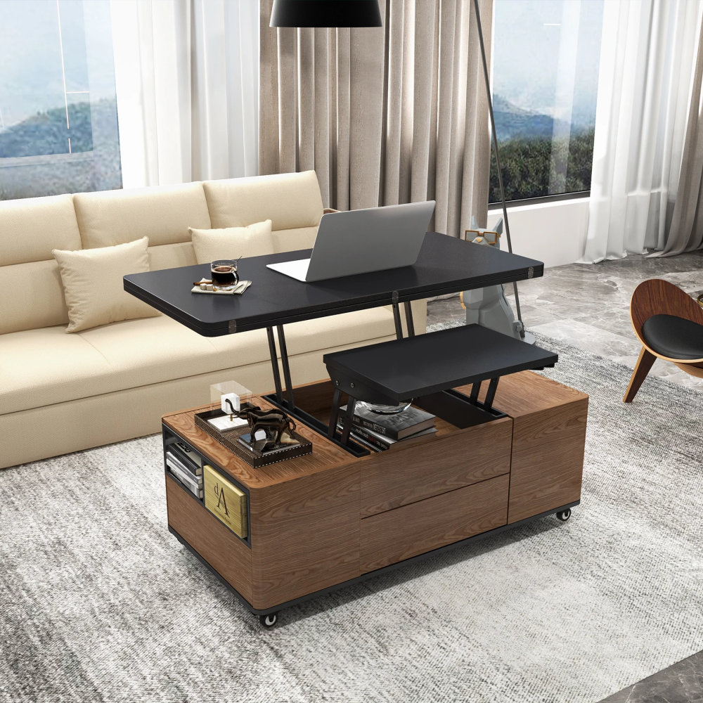 Hokku Designs Hesther Lift Top Wheel Coffee Table with Storage | Wayfair