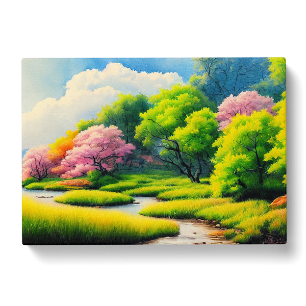 ClassicLiving Spring Forest Watercolour Vol.8 - Wrapped Canvas Painting ...