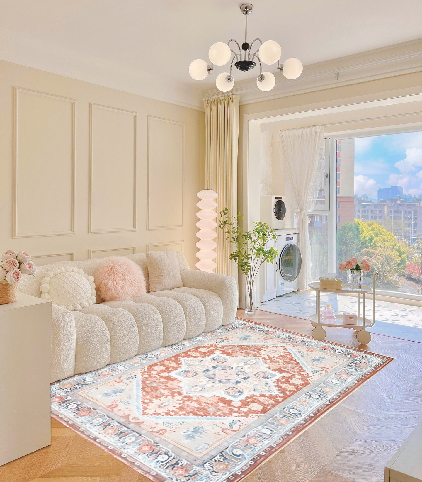 Bungalow Rose Area Rugs, Low Pile Carpet, Vintage Print Pattern, Non ...