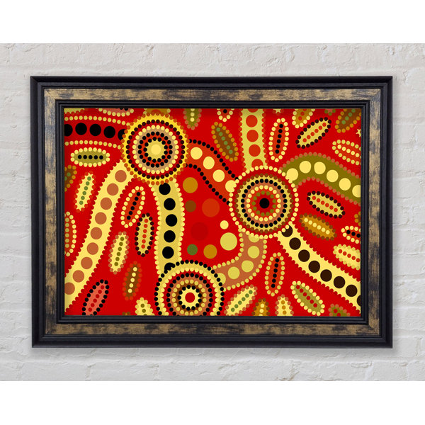 Bright Star Aboriginal Red Tribal - Single Picture Frame Print ...