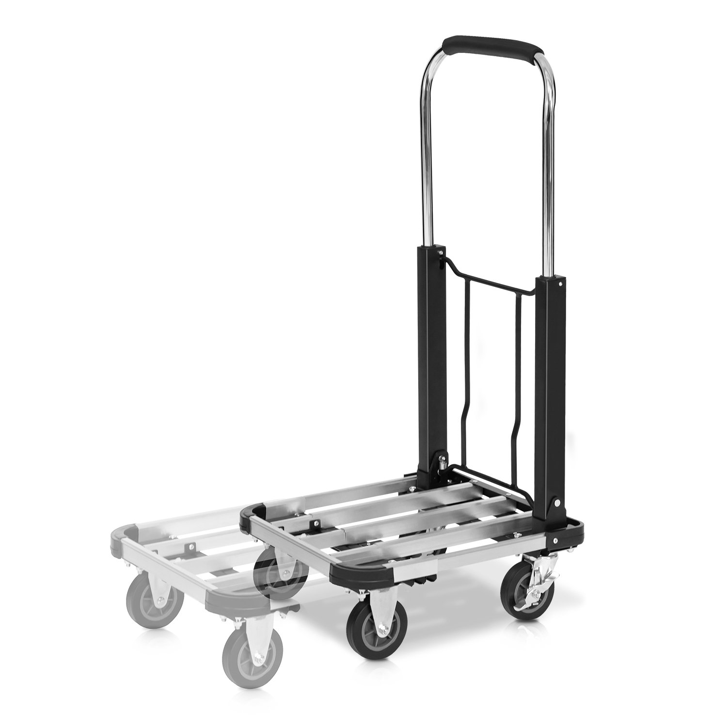 MoNiBloom Telescoping Platform Hand Truck, Folding Dolly Cart Shopping ...
