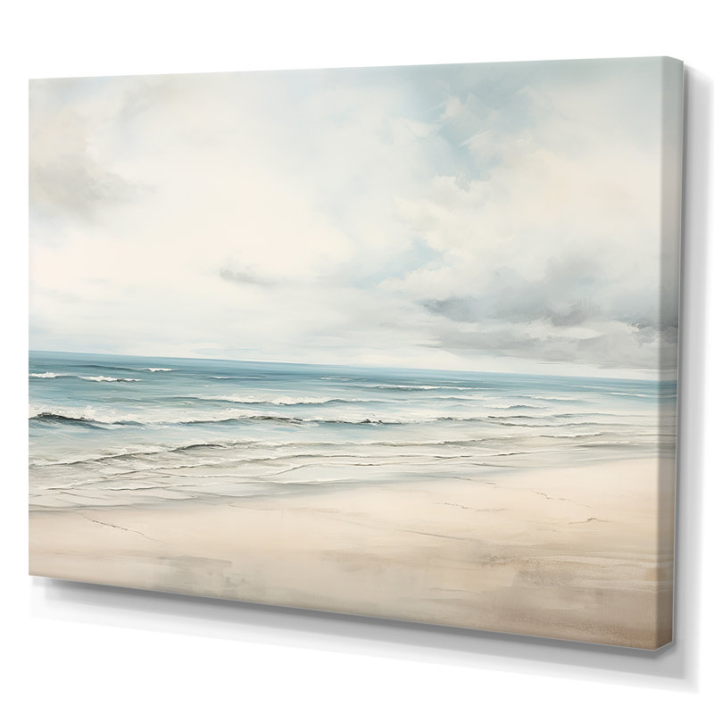 DesignArt " Soft Color Beach Horizon II " Print on Canvas | Wayfair