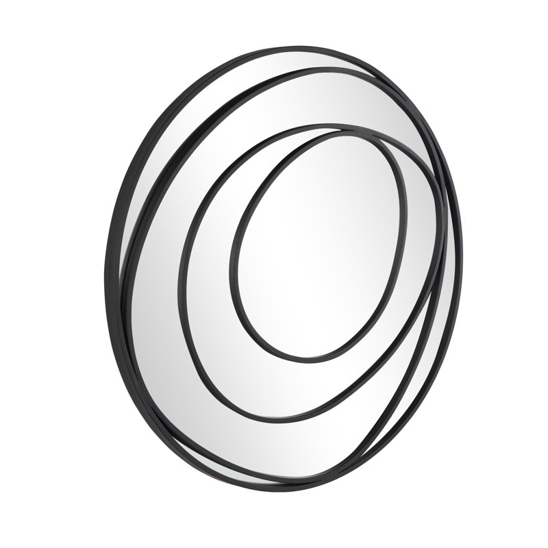 Ivy Bronx Cole And Grey Metal Room Wall Mirror With Overlapping Circles ...