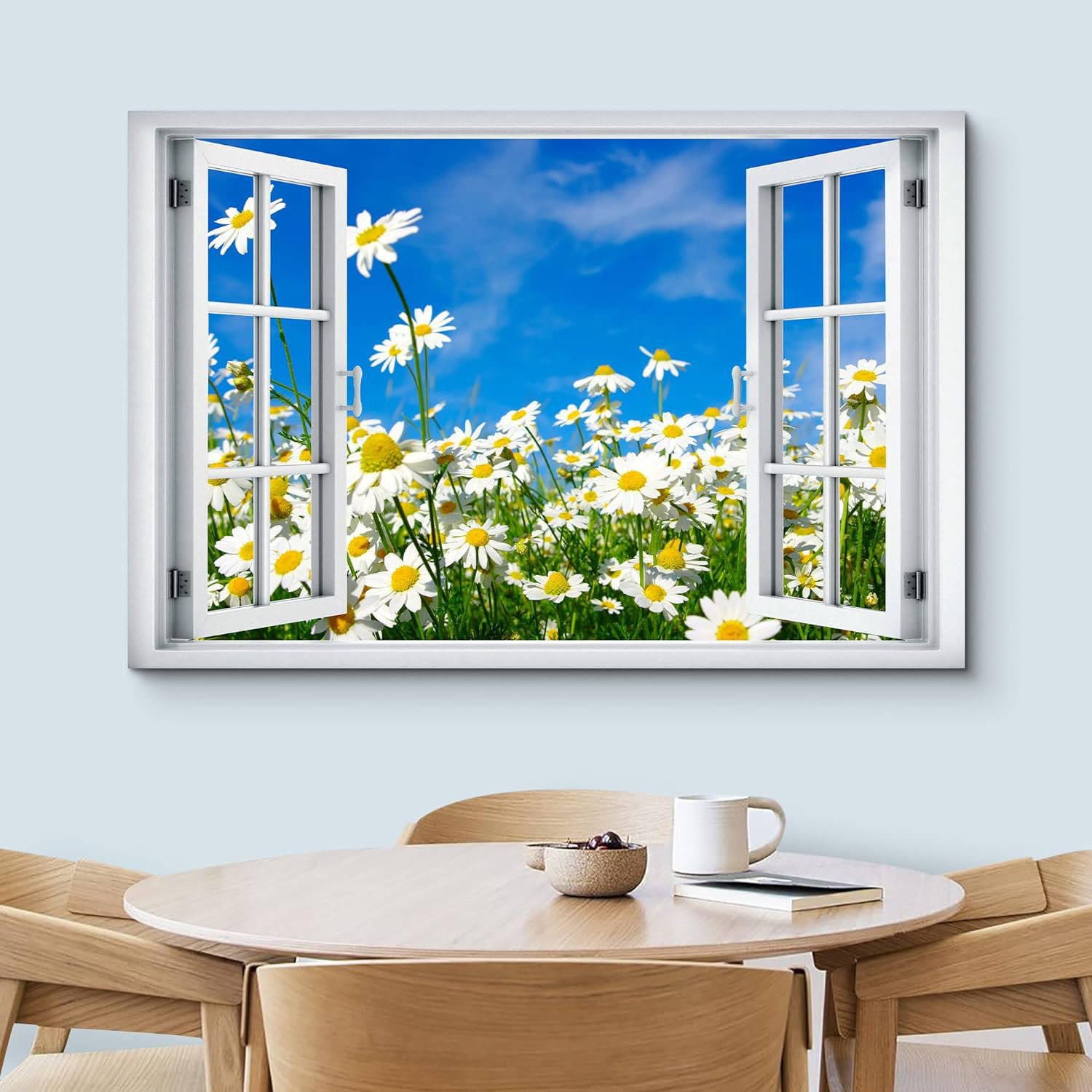 IDEA4WALL Window Scenery " Window View Daisy Flower Floral Botanical ...