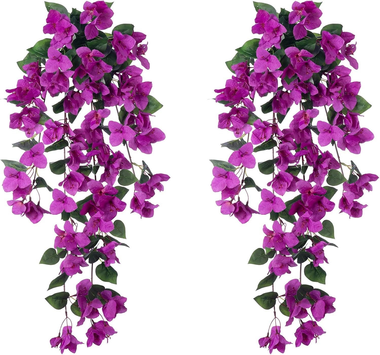 One Allium Way Artificial Fake Hanging Flowers Plants 2 PCS Faux Silk ...