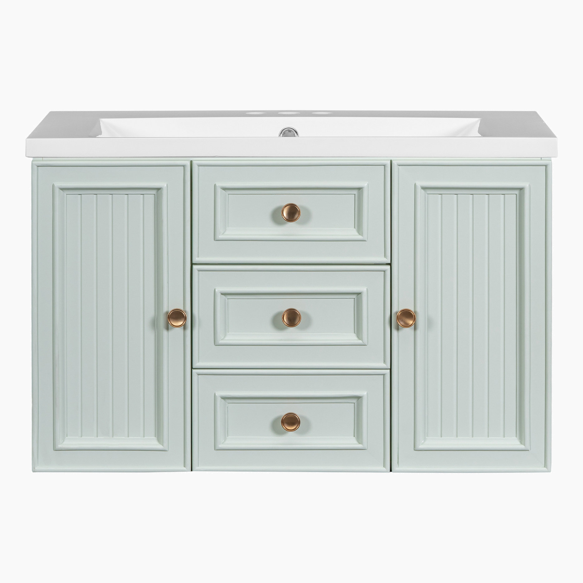 Winston Porter Latacha 30" Wall-Mounted Single Bathroom Vanity Set ...