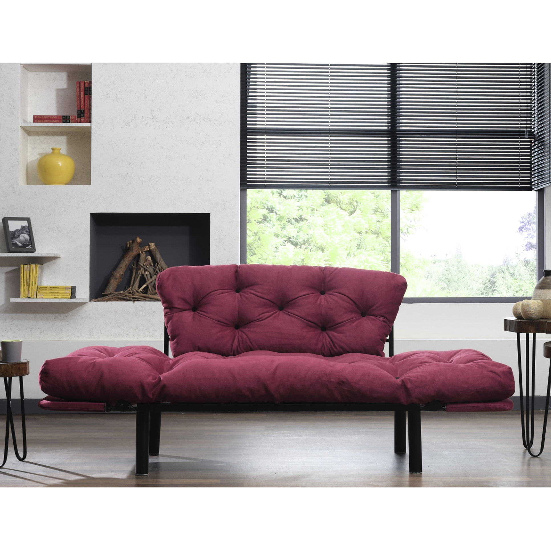 Latitude Run® Contemporary Adjustable Arm Two - Seater With Mustard ...
