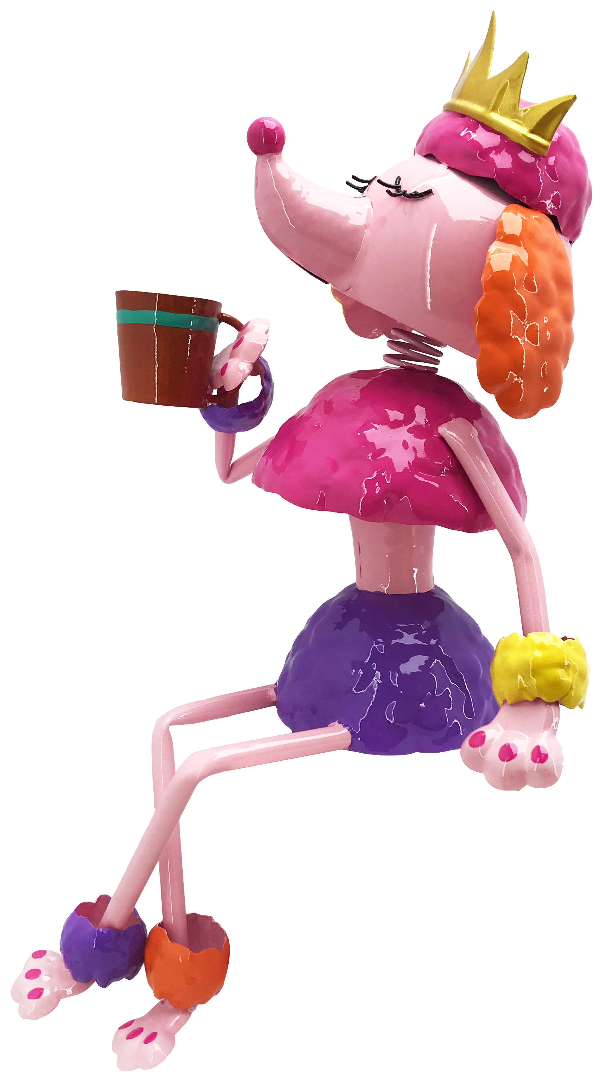 Red Barrel Studio® Bajulal Metal Poodle Princess Queen Dog Garden ...