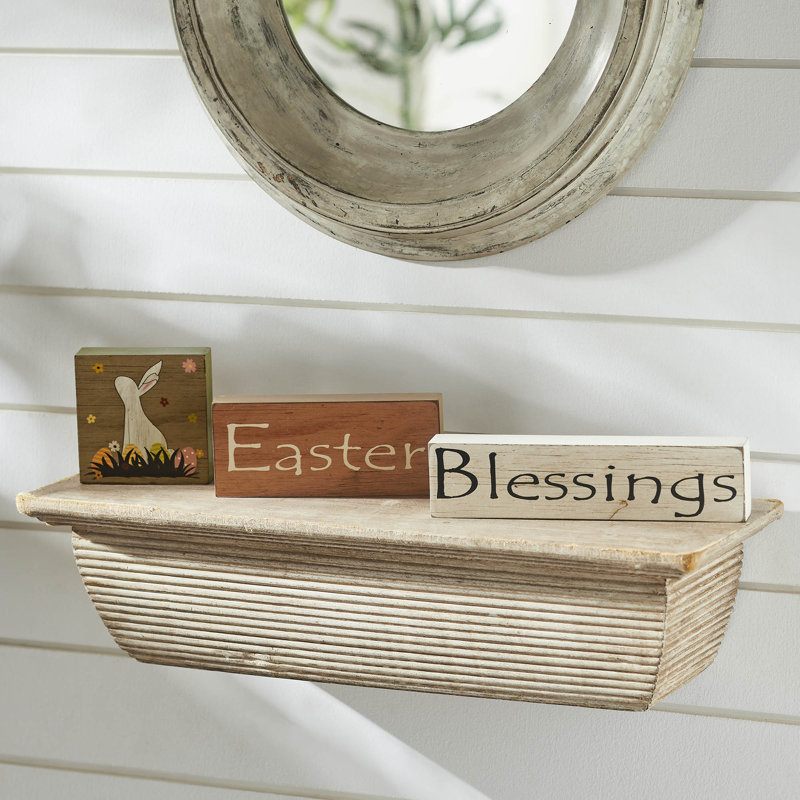 VHC Brands Spring In Bloom Easter Blessings MDF Block Sign Set of 3 ...
