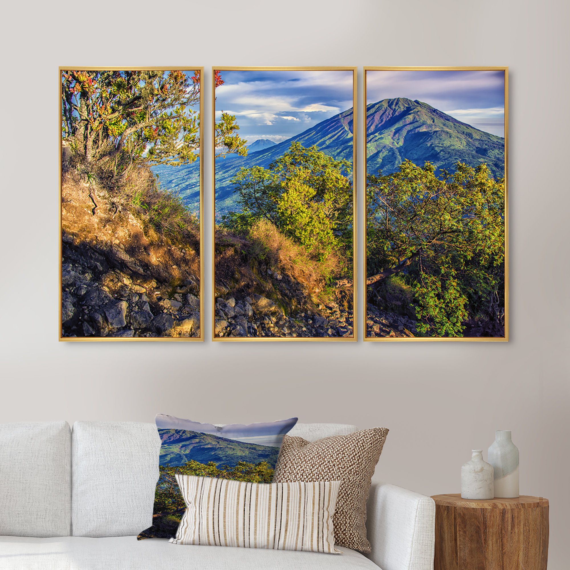 Millwood Pines Merbabu Volcano In Java - Landscape Framed Canvas Wall ...