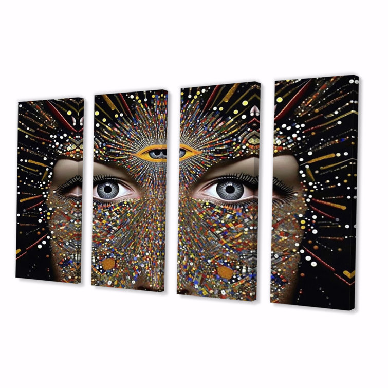 DesignArt Sacred Vision Third Eye Vision On Canvas 4 Pieces Print | Wayfair
