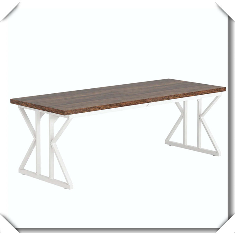 Ebern Designs Rustic Office Desk Particleboard Metal Frames Adjustable ...