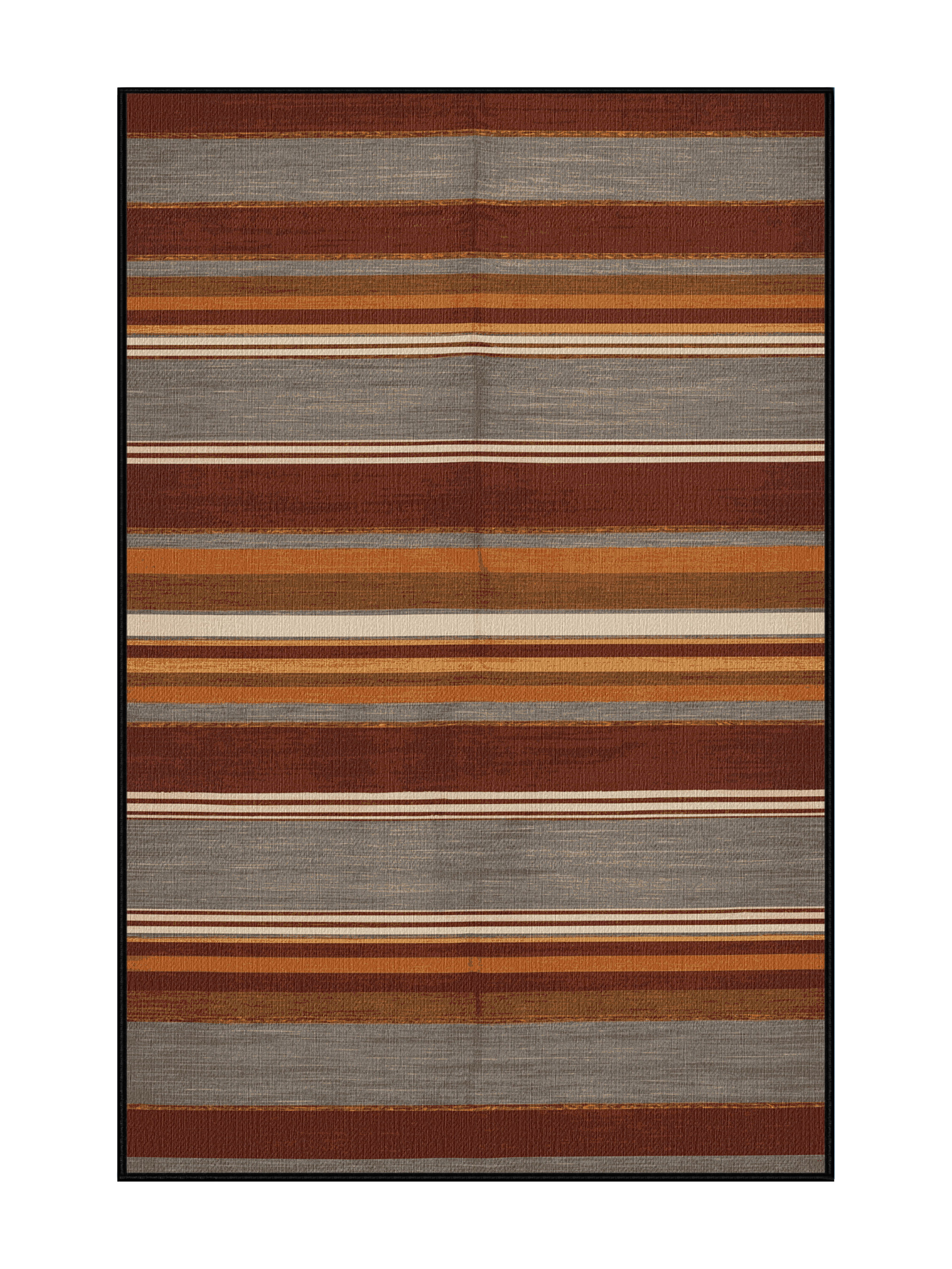 Hokku Designs Washable Auburn Light Gray Striped Area Rug | Wayfair
