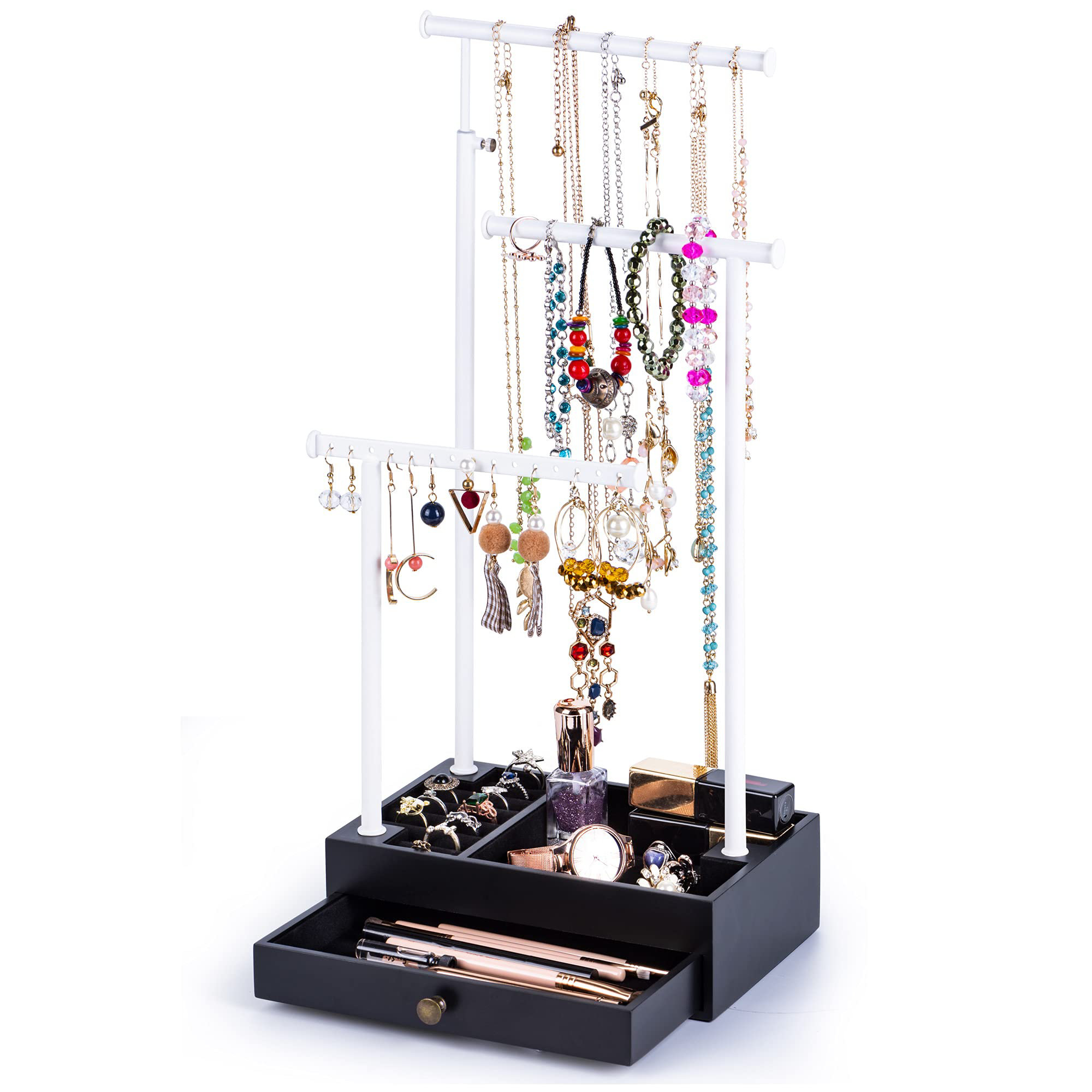 Dakota Fields Necklace Holder Jewelry Tree Stand Adjustable Height With ...