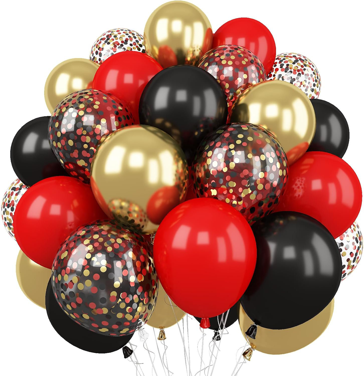 Tobran 60 Packs 12 Inch Balloons with Metallic Silver Confetti Latex ...