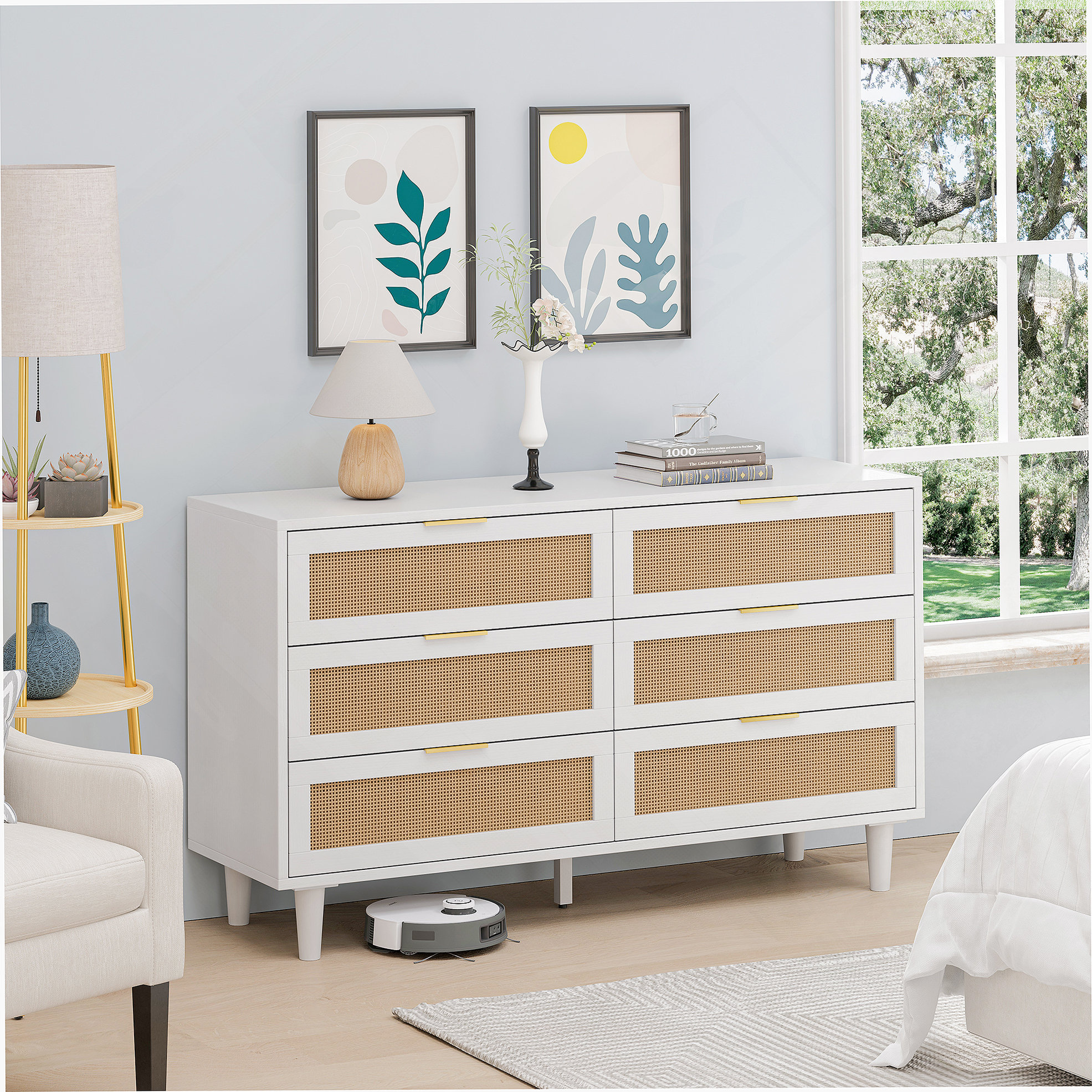 Dakota Fields 6-Drawers Rattan Storage Cabinet Rattan Drawer,for ...