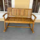 August Grove® Outdoor Candleick Rocking Solid Wood Bench & Reviews ...