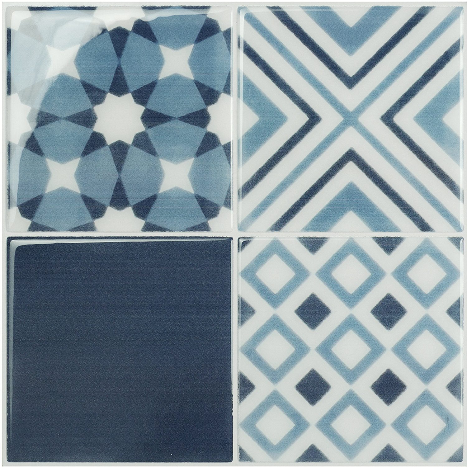 Smart Tiles Peel and Stick Gel Backsplash Tile Vintage 9'' x 9'' (Set ...
