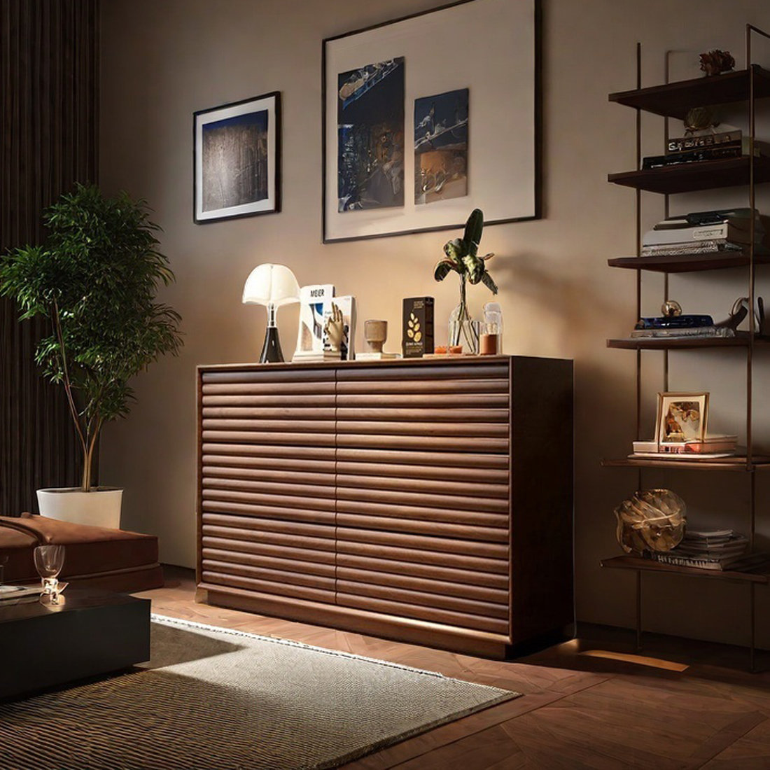 Ruthber Solutions Elegant Cherry Wood Storage Cabinet | Wayfair