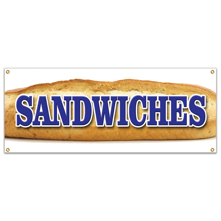 SignMission Sandwiches Banner Sign | Wayfair