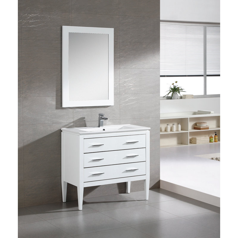 Wrought Studio™ Bourdeau 35" Single Bathroom Vanity Set & Reviews | Wayfair